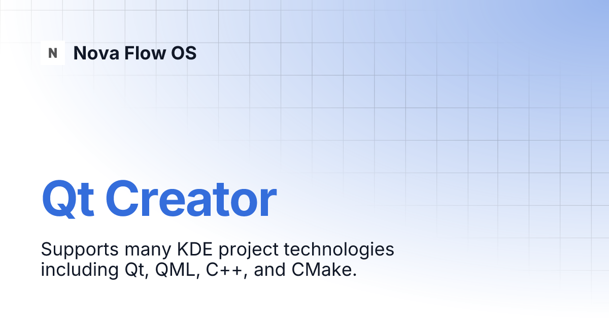Qt Creator | KDE Developer Platform | Nova Flow OS