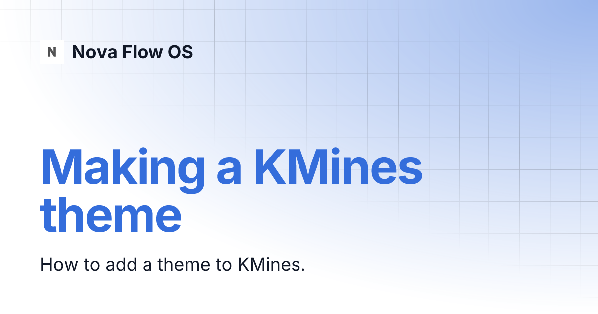 Making a KMines theme | Nova Flow OS