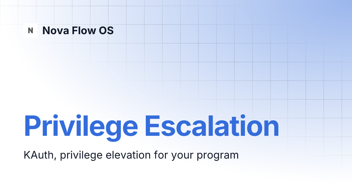 Privilege Escalation | Nova Flow OS