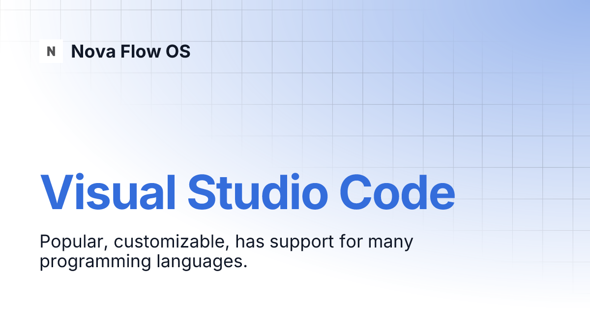 Visual Studio Code | KDE Developer Platform | Nova Flow OS