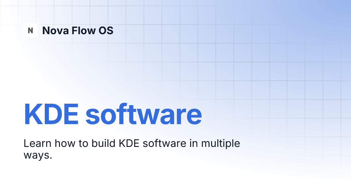KDE software | Nova Flow OS