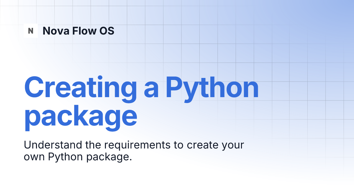 Creating a Python package | KDE Developer Platform | Nova Flow OS