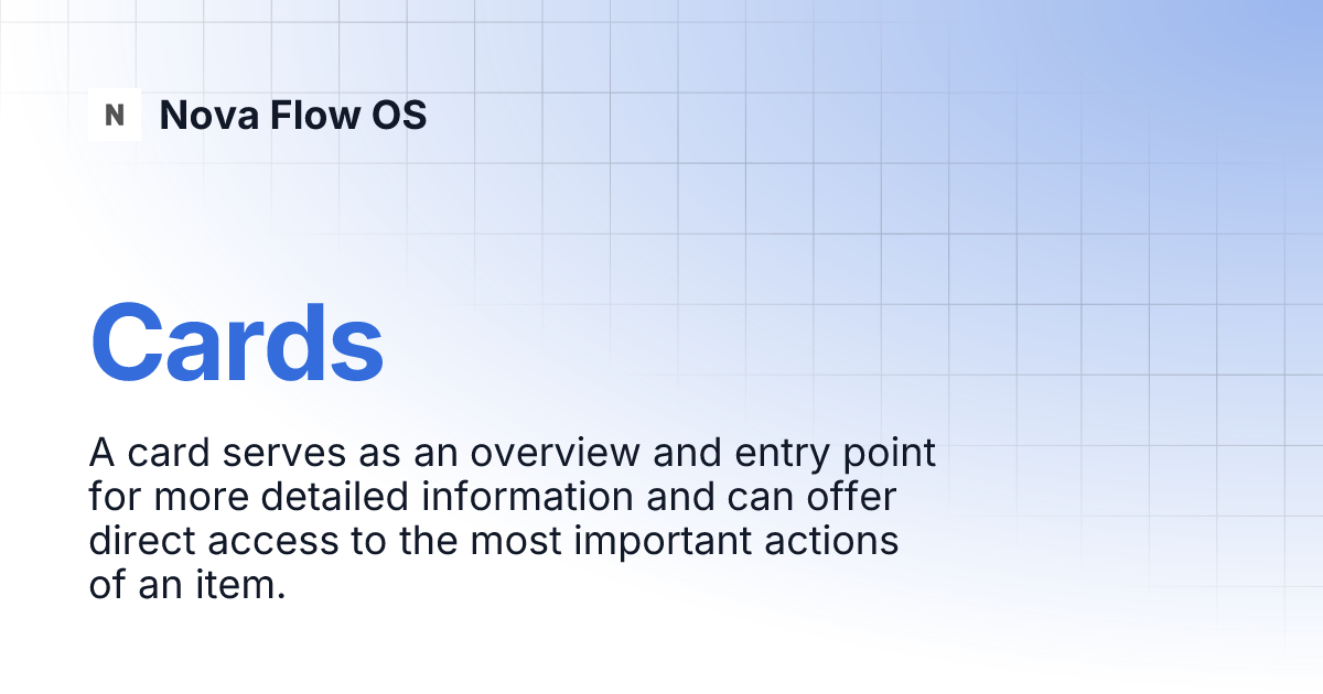Cards | KDE Developer Platform | Nova Flow OS