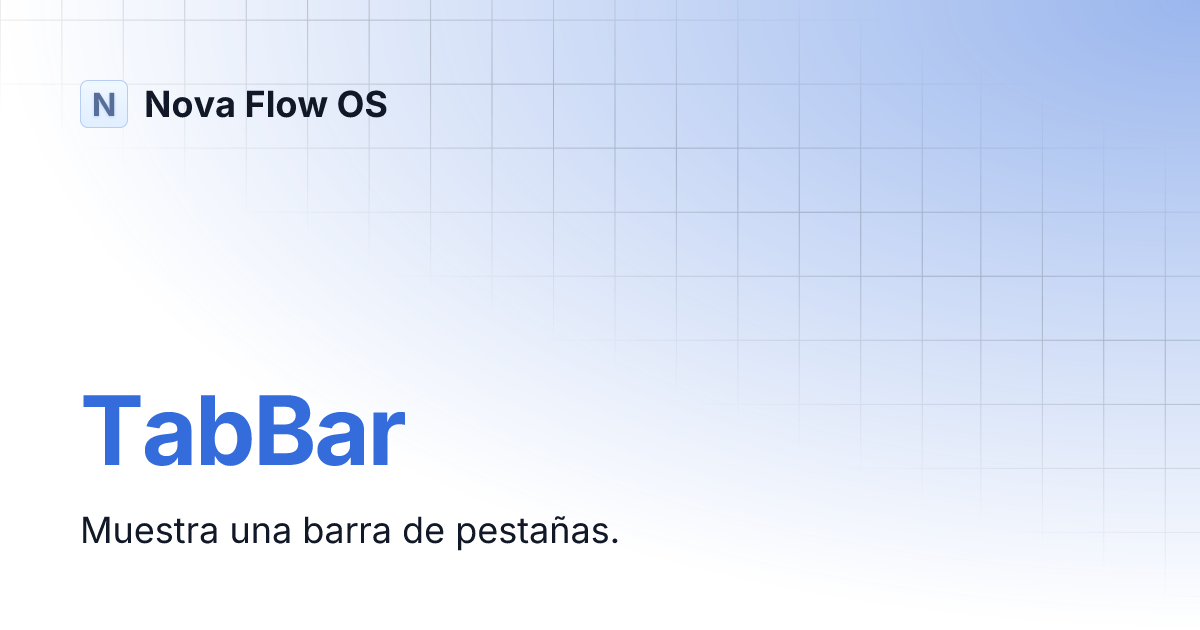 TabBar | Nova Flow OS
