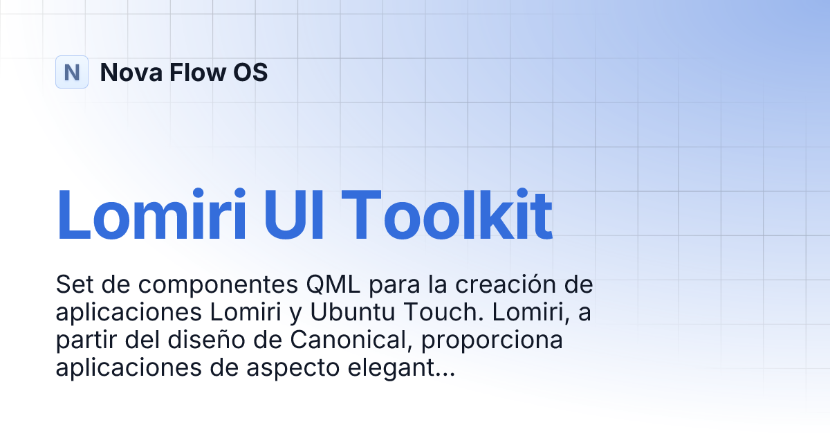 Lomiri UI Toolkit | Nova Flow OS